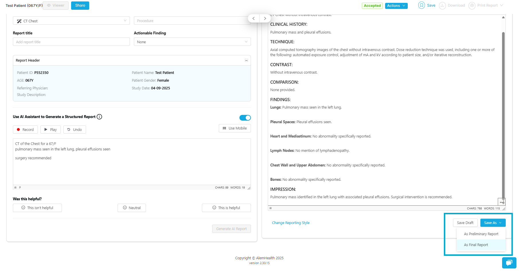 QC Assistant Mode: Interactive AI-Powered Quality Control – AlemHealth